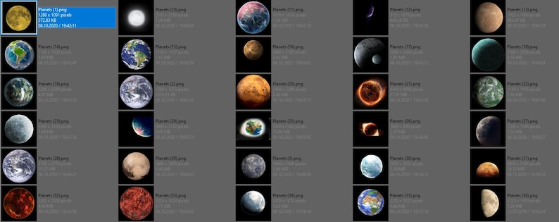 Overlay Planets PNG Moon Space Space Planets Digital | Etsy