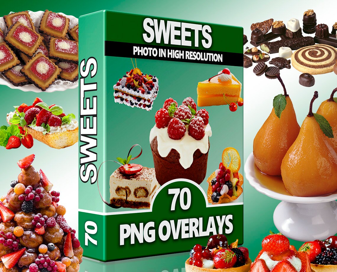Sweets Overlay Pie PNG Chocolate Overlay Cookies Dessert | Etsy