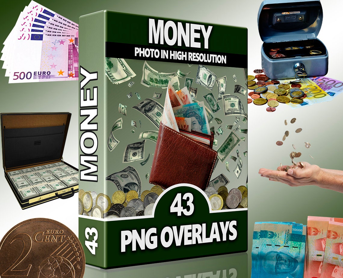 Money Overlays Falling Money PNG Wealth Dollars Clipart - Etsy