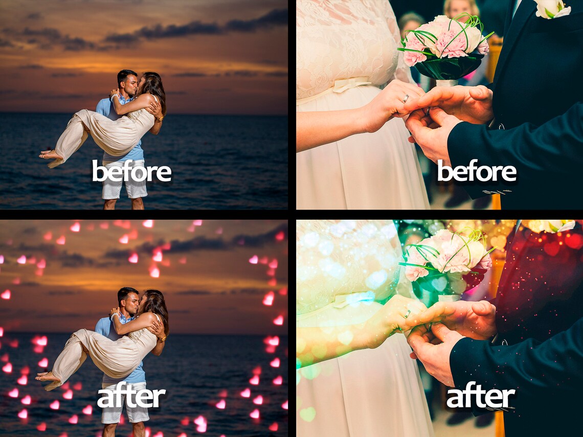 Heart Bokeh Overlays Romantic Overlays for Photoshop - Etsy