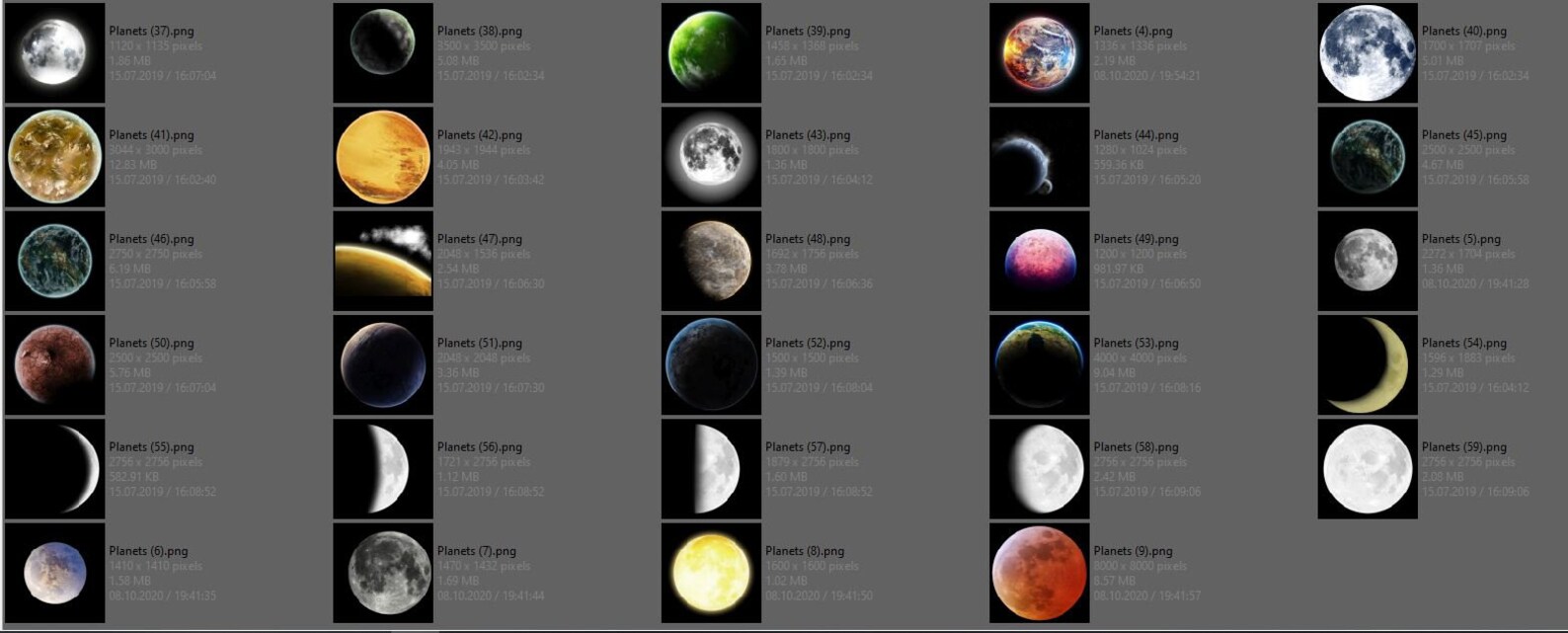 Overlay Planets PNG Moon Space Space Planets Digital | Etsy