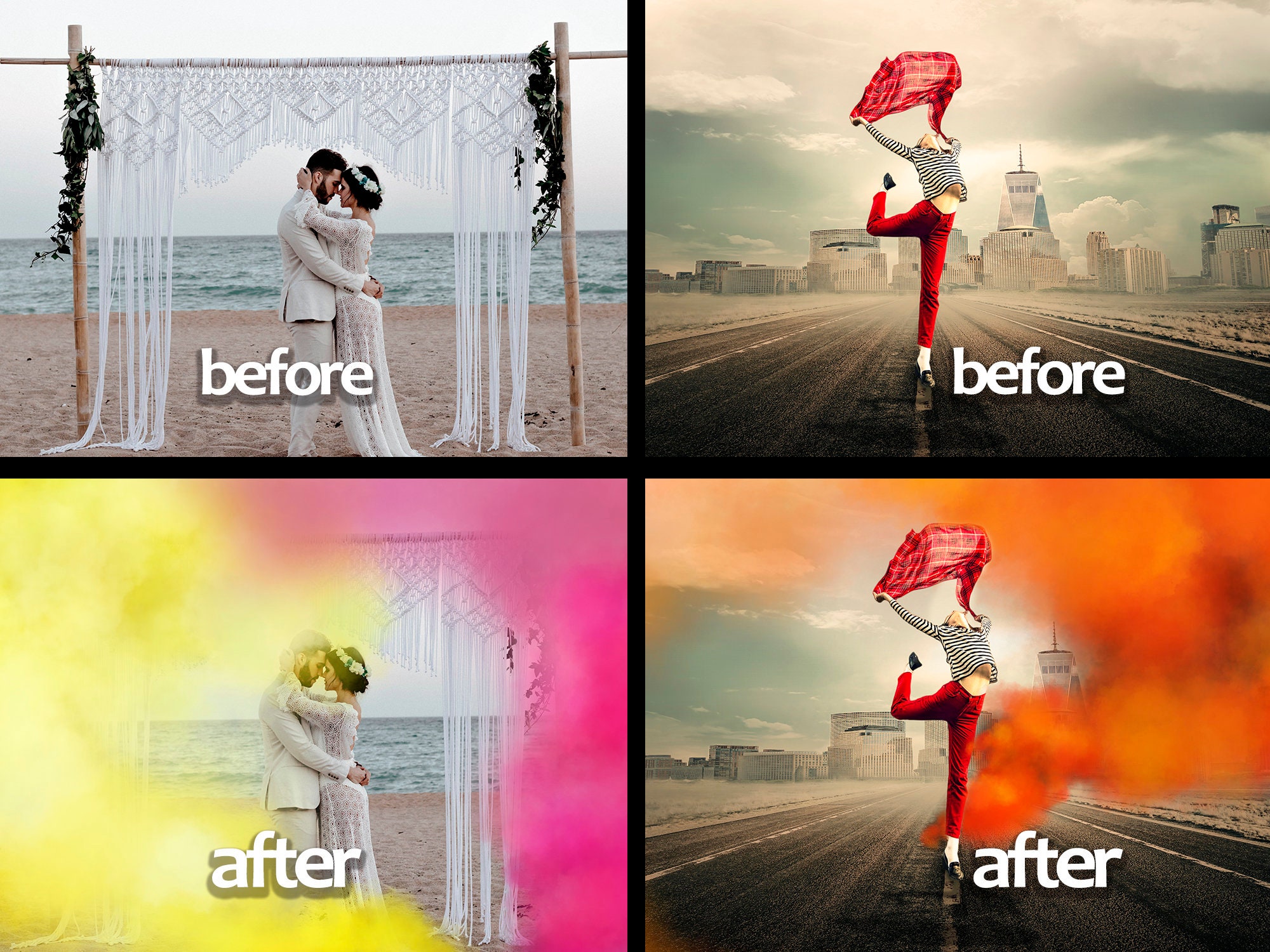 Smoke Bomb Overlays Smoke PNG Colorful Fog Overlay Colorful | Etsy