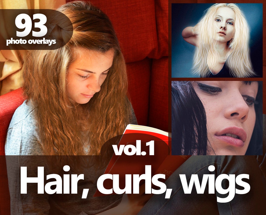 Hair & Wig PNG Overlays – Realistic Curls, Painted Hair and Digital ...