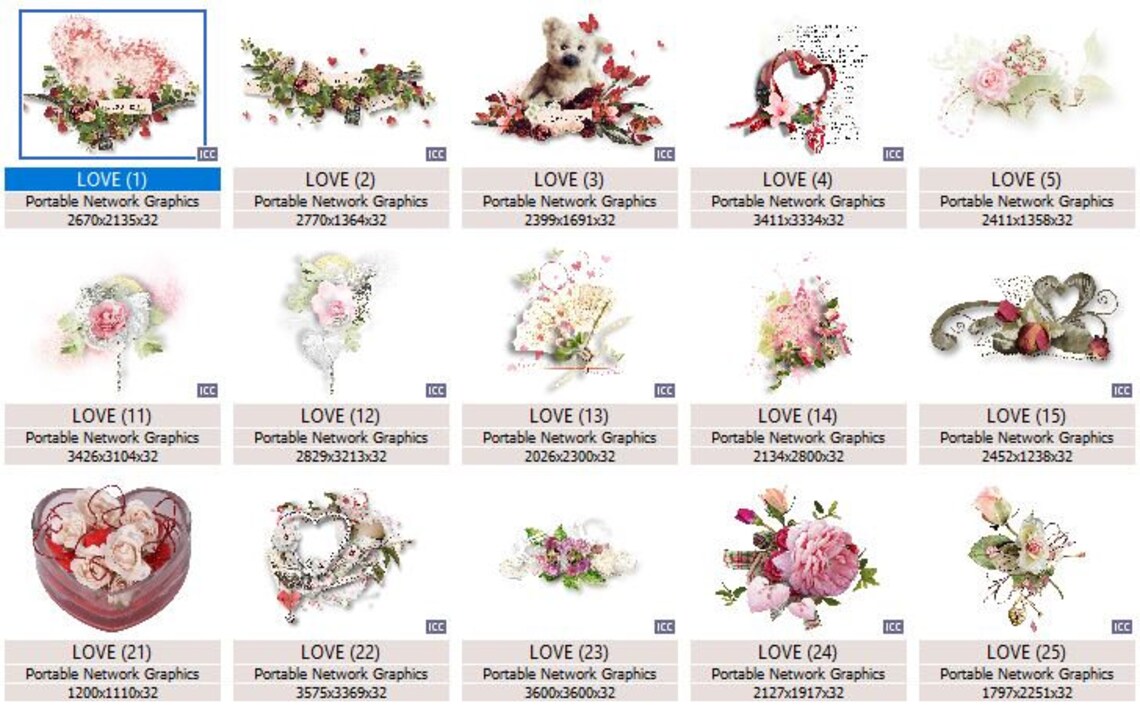 Love Overlays Valentine's Day Overlays Love Hearts PNG - Etsy