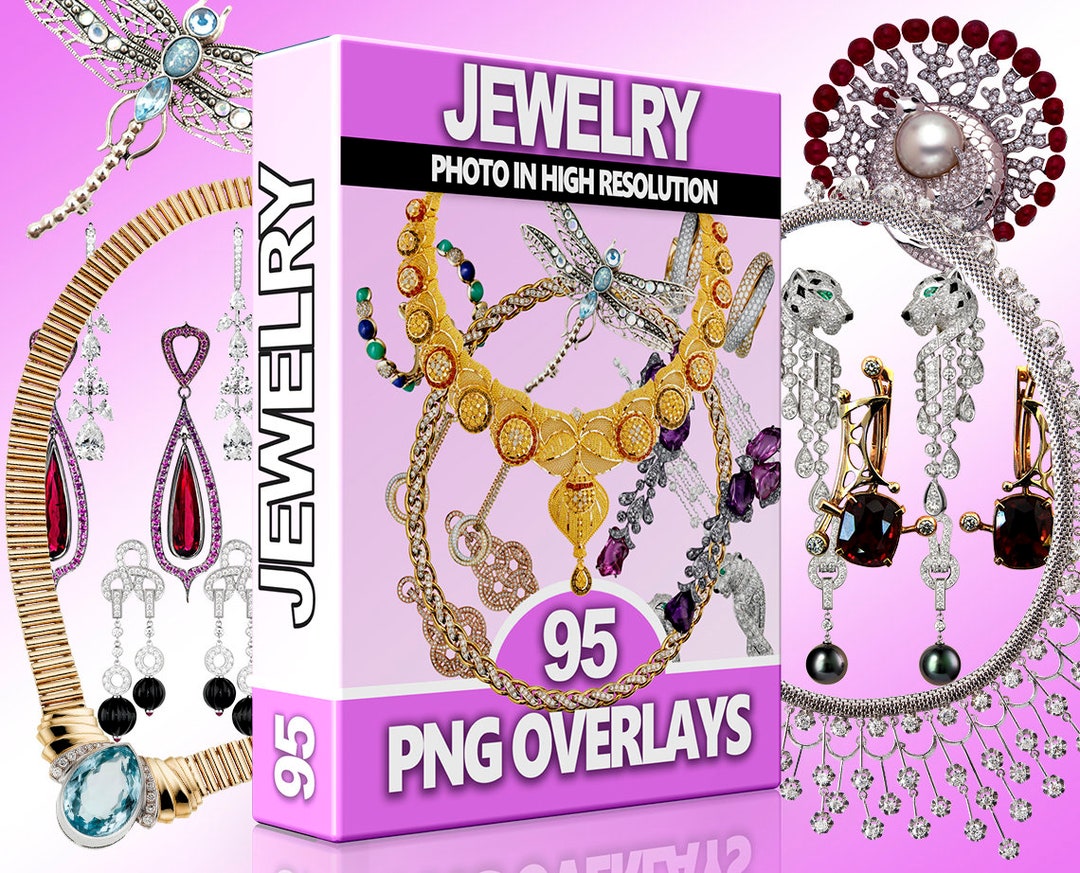 Jewelry Overlay, Earrings PNG, Clipart Necklace, Wedding Decorations ...