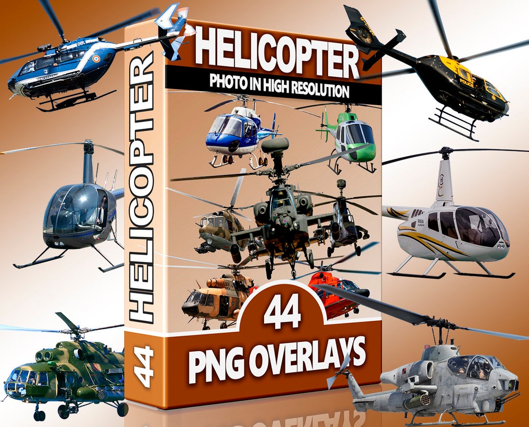 Helicopter PNG Overlays – Realistic Flying Aircraft Clipart for ...