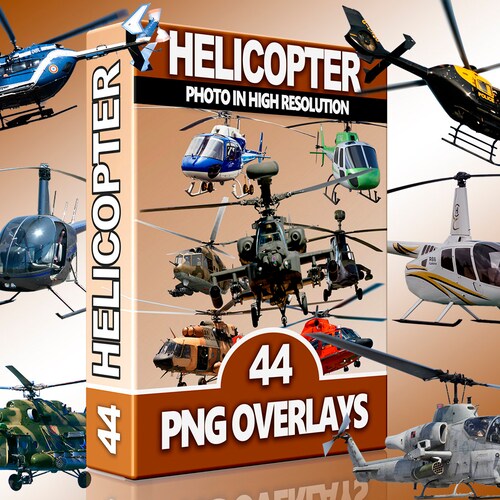 Helicopter PNG Overlays Realistic Flying Airplane Cliparts - Etsy
