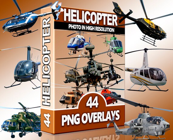 Helicopter PNG Overlays Realistic Flying Airplane Cliparts - Etsy