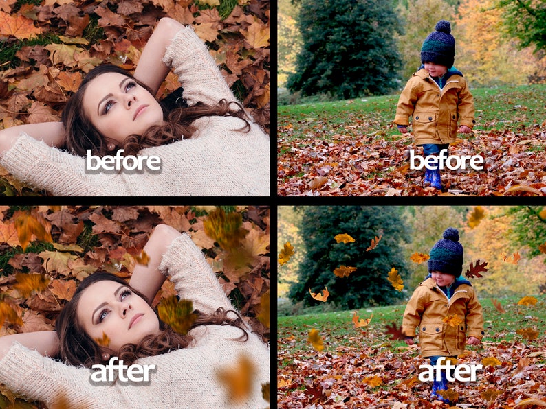 Falling Leaves Photo Overlays Autumn Overlays PNG Fall | Etsy