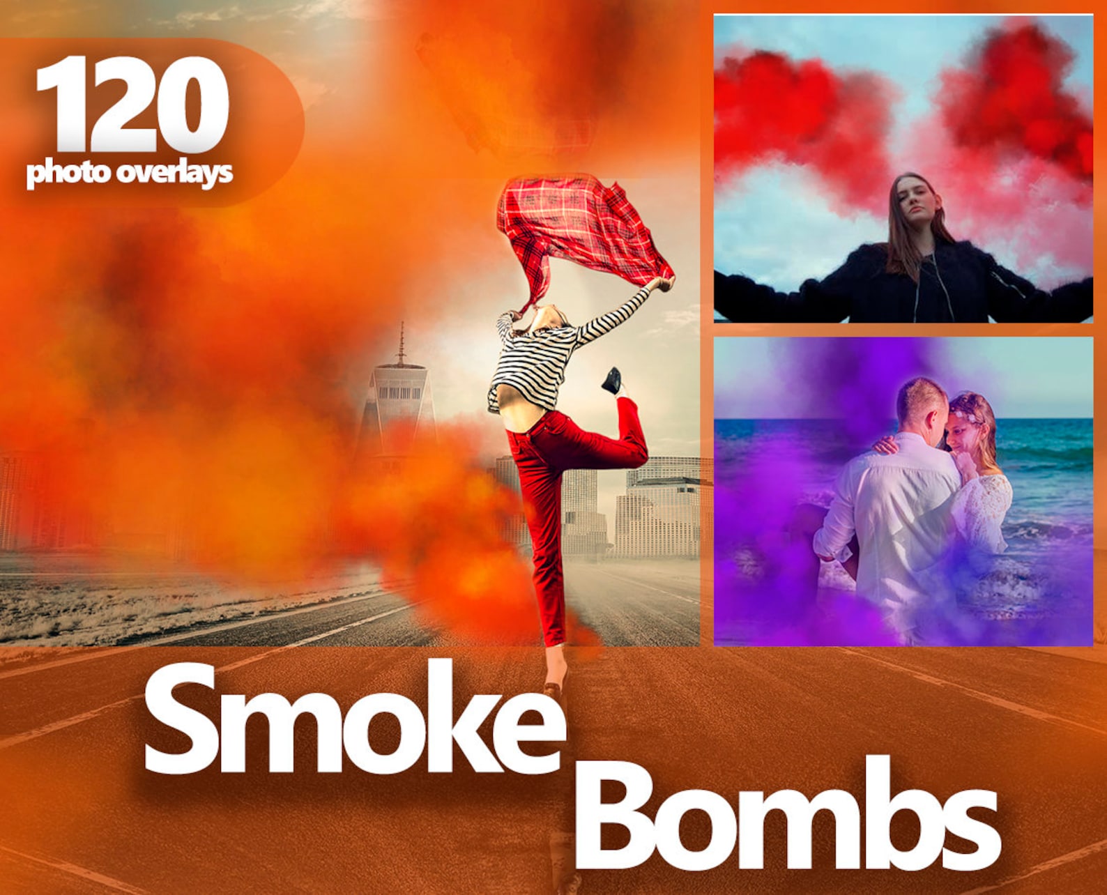 Smoke bomb overlays Smoke PNG Colorful fog overlay | Etsy
