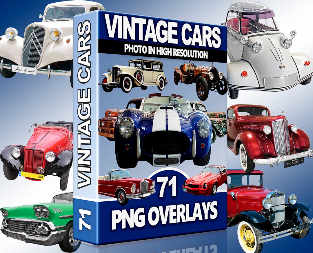 Vintage Car PNG Overlays – Retro Vehicle Clipart, Classic Auto Overlays ...