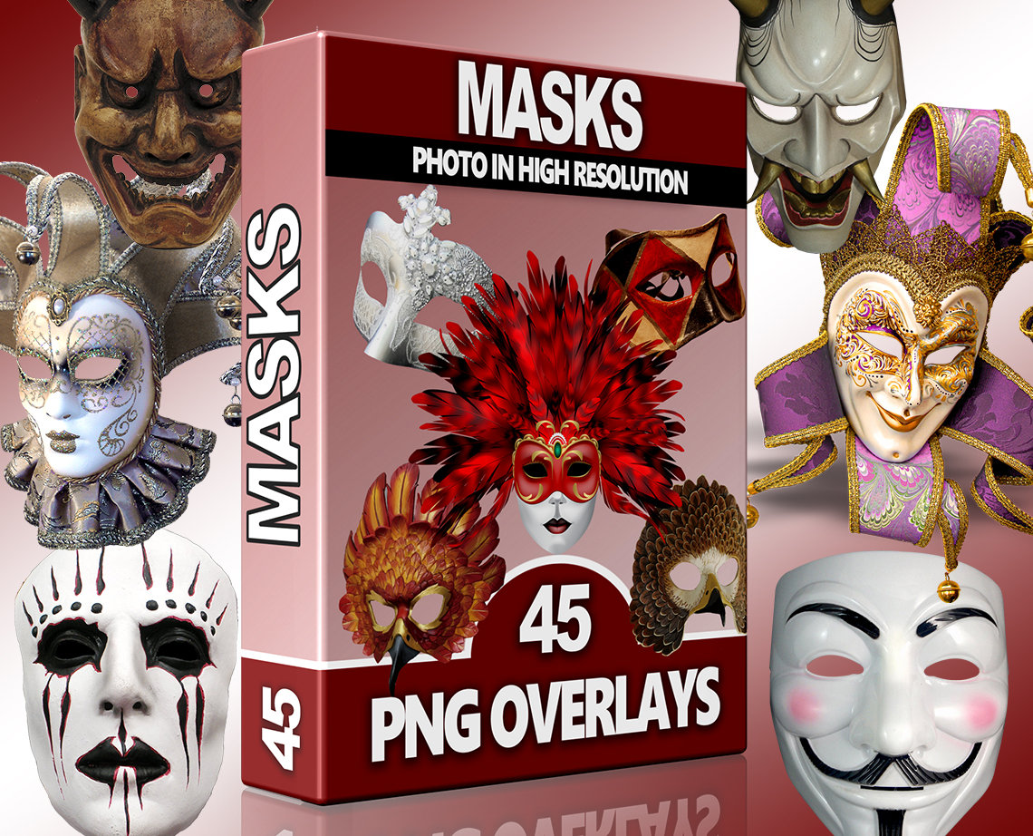 Masks Overlays Png Carnival Masks Clipart Scary Masks | Etsy