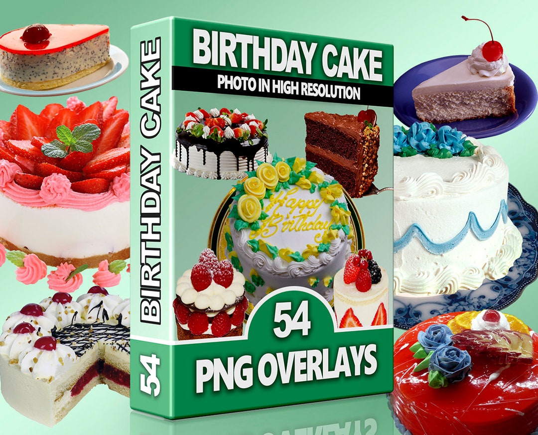 Birthday Cake & Dessert PNG Overlays – Festive Sweets, Chocolate ...
