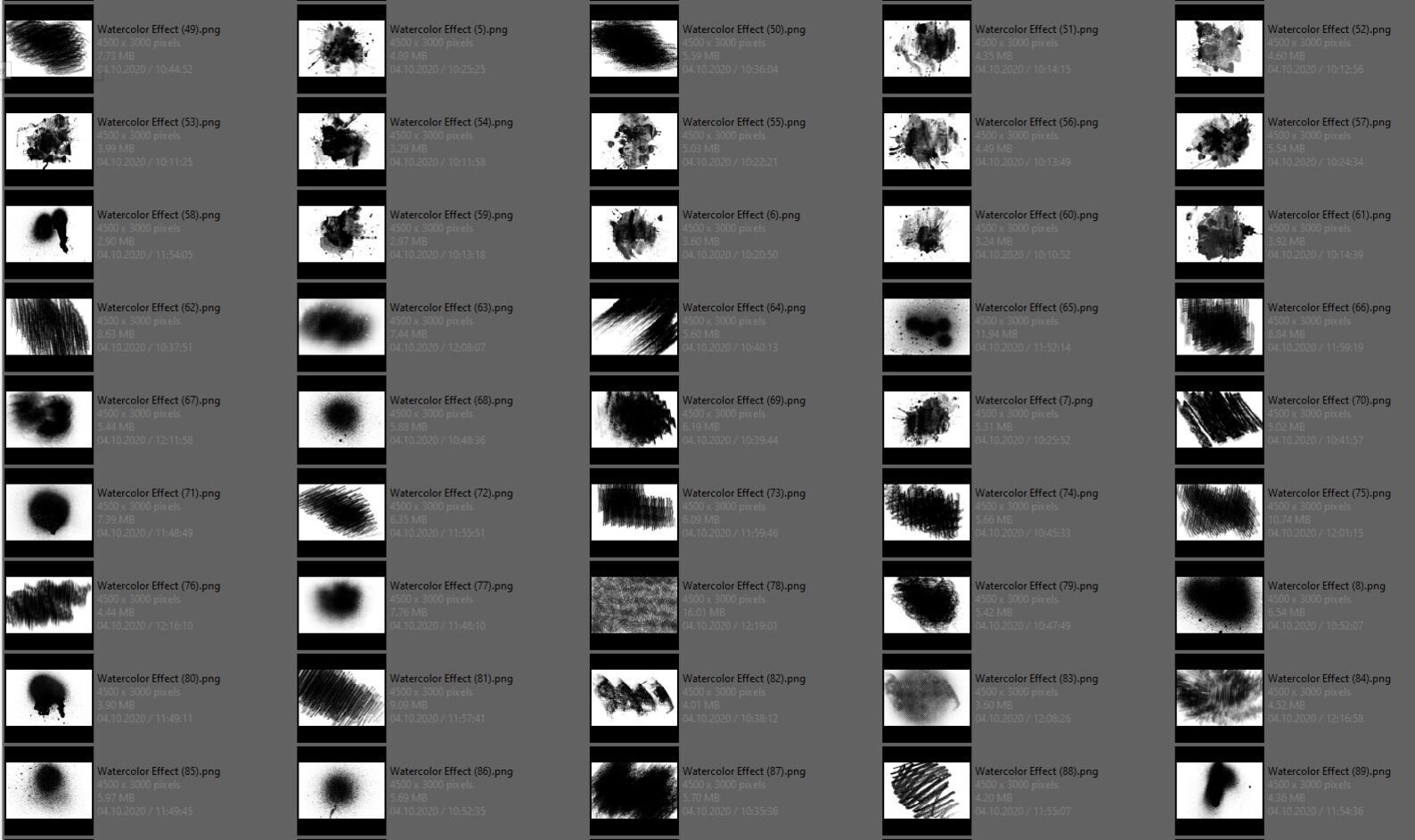 Painting Effects Watercolor Effect Overlays PNG Comics - Etsy