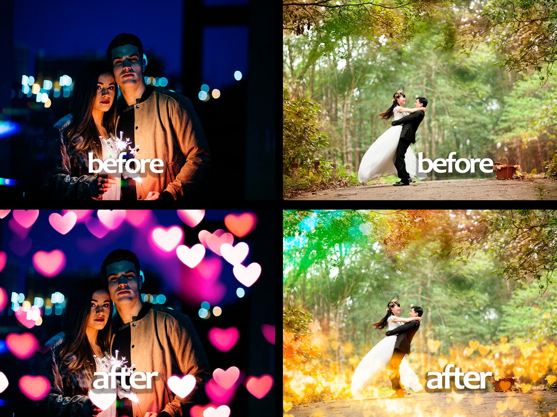 Heart Bokeh Overlays Romantic Overlays for Photoshop - Etsy