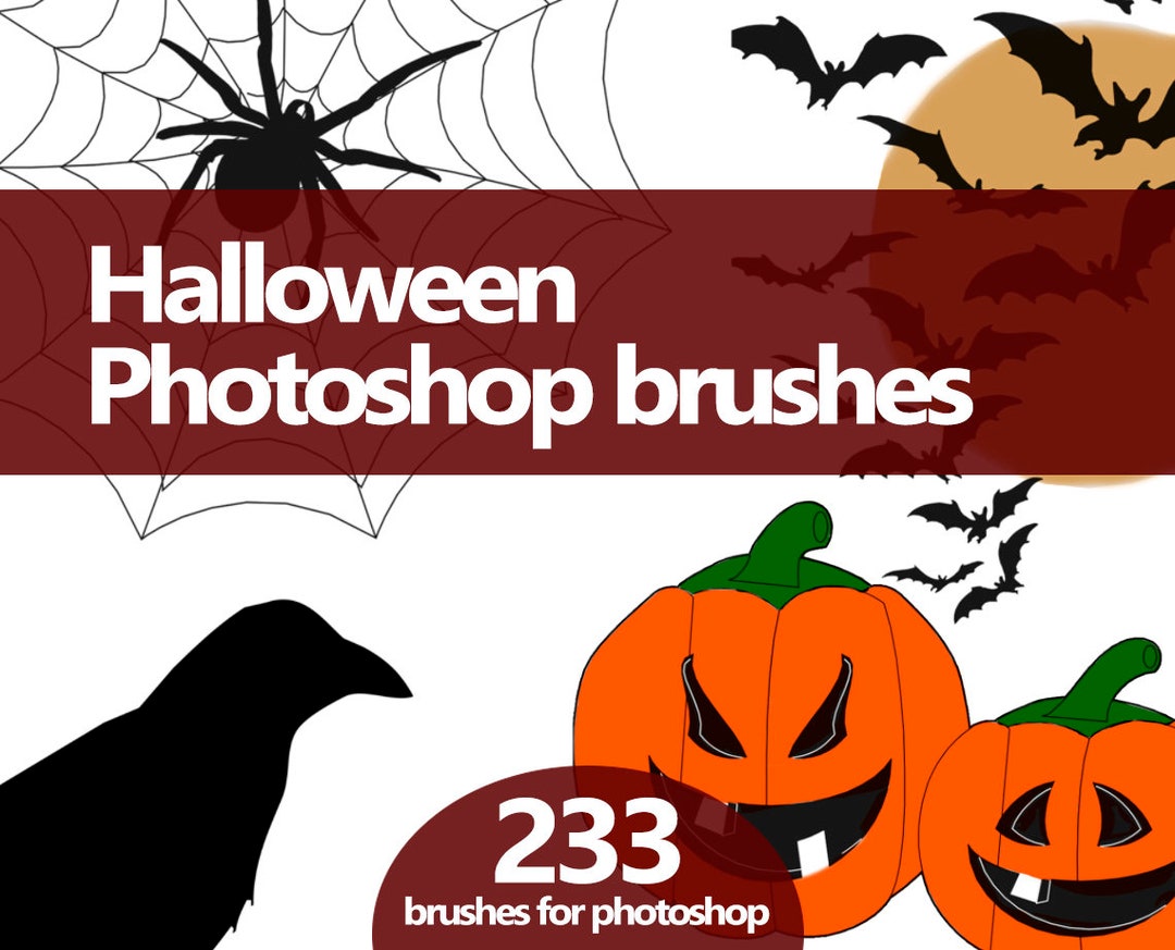 Halloween Brushes, Brushes for Photoshop, Spider Web, Bats, Halloween ...