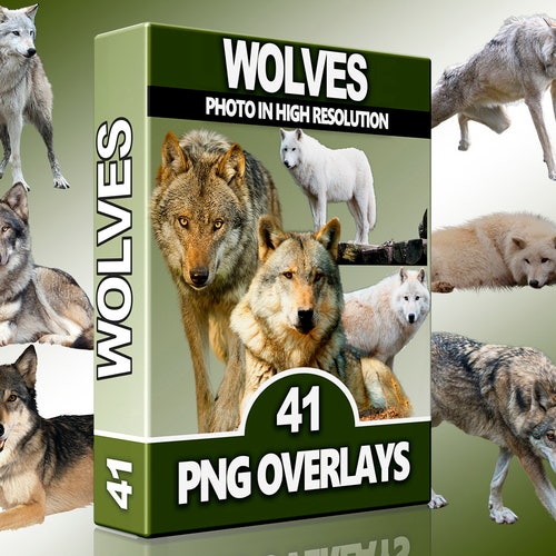 25 Wolf Overlays for Photoshop Wolves Animal Overlays - Etsy