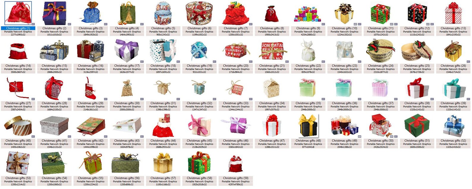 Christmas Gifts Overlays, Presents PNG, Winter Holidays, New Year ...