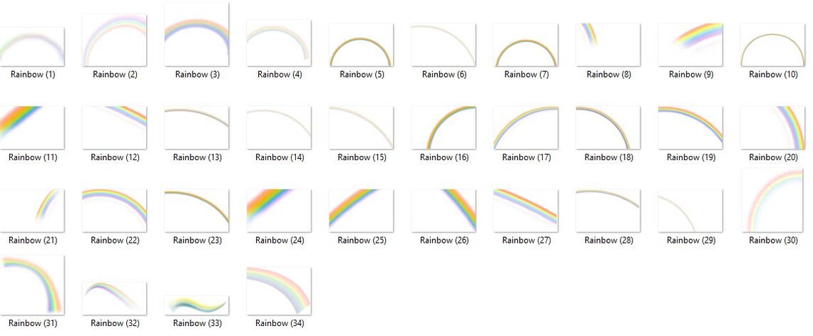 Rainbow Photoshop Overlays Digital Rainbow Sky PNG Rainbow | Etsy