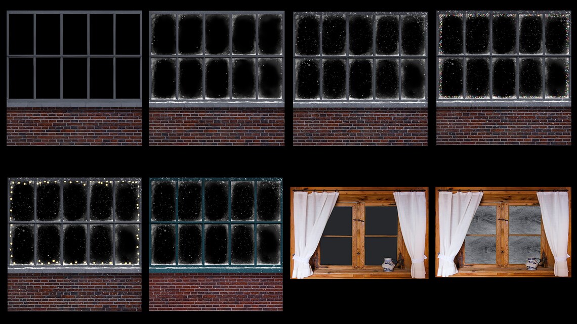Winter Window Frames Overlays for Photoshop Window PNG - Etsy