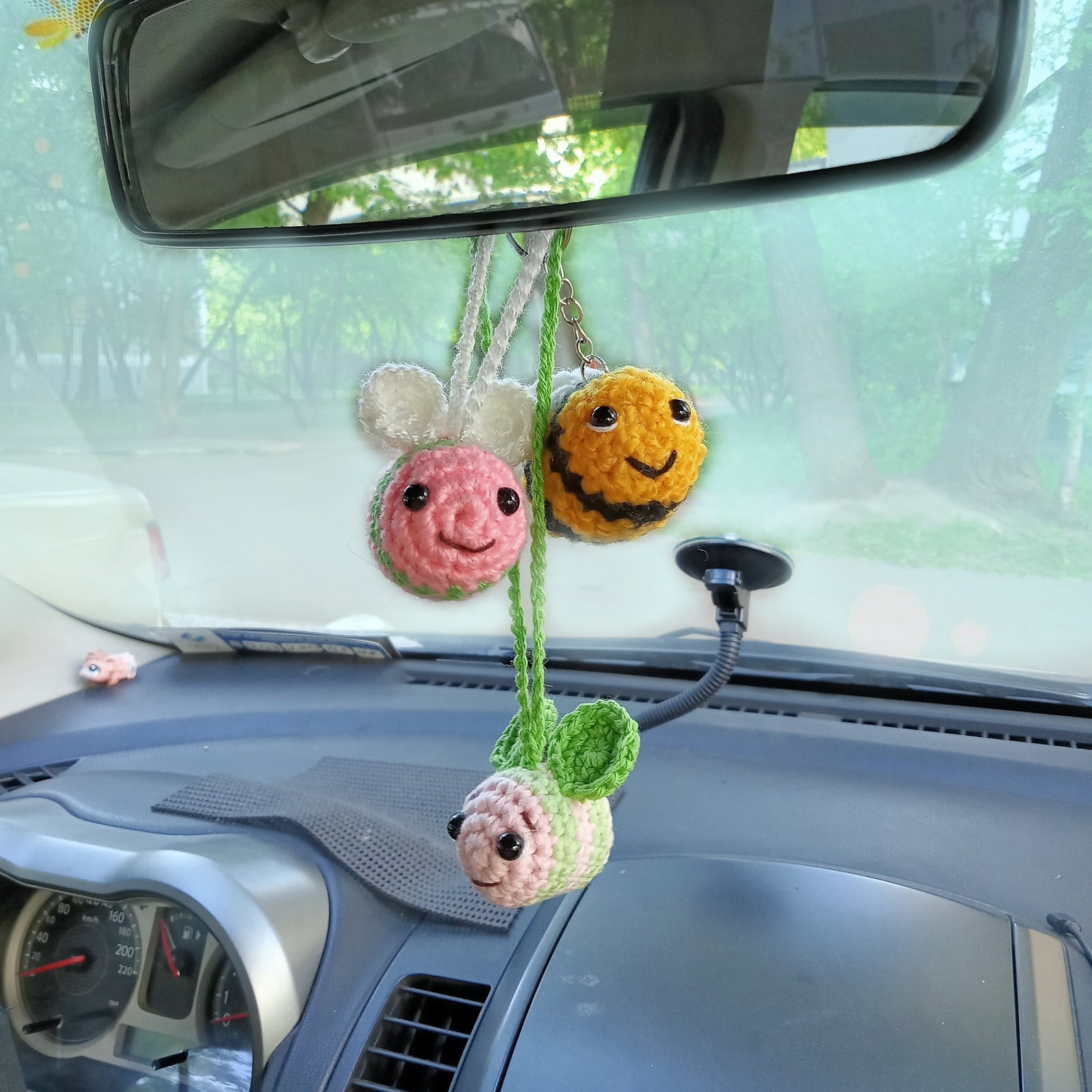 Espejo Retrovisor De Coche De Ganchillo Para Mujer Llavero De Etsy
