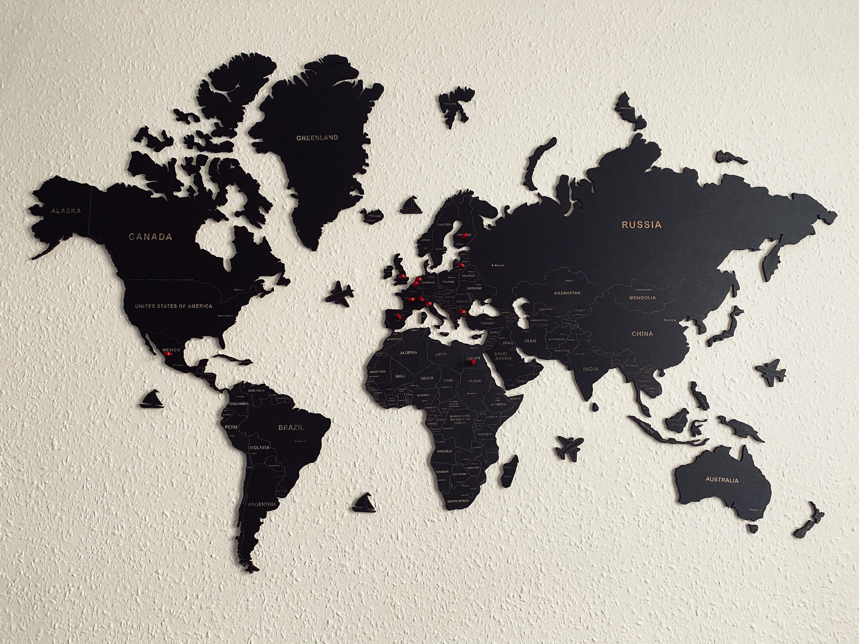 Wooden World Map - Etsy