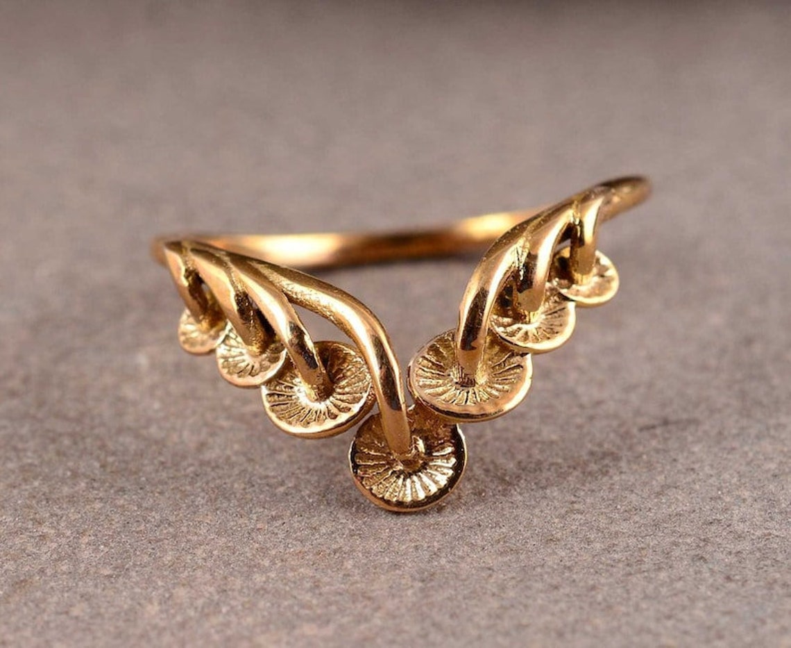 Mushroom Ring, Handmade Dainty Mushroom Jewellery, Gold Mushroom Ring ...