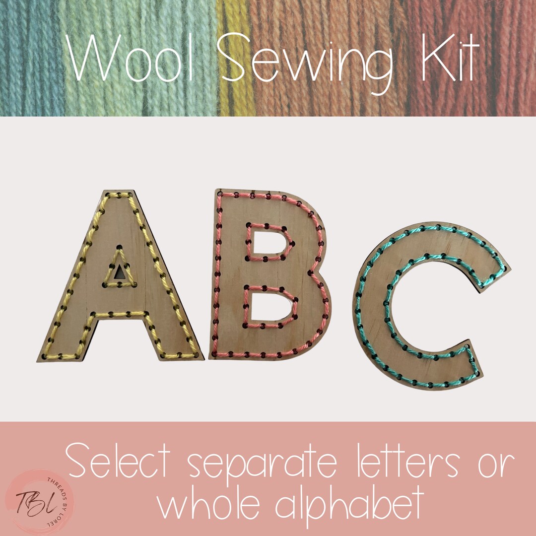 Alphabet, Letters, Kids Embroidery Kit, Sewing Kit for Kids, Easy ...