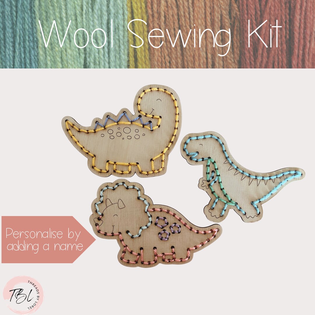 Dinosaurs, Kids Embroidery Kit, Sewing Kit for Kids, Easy Sewing Craft ...