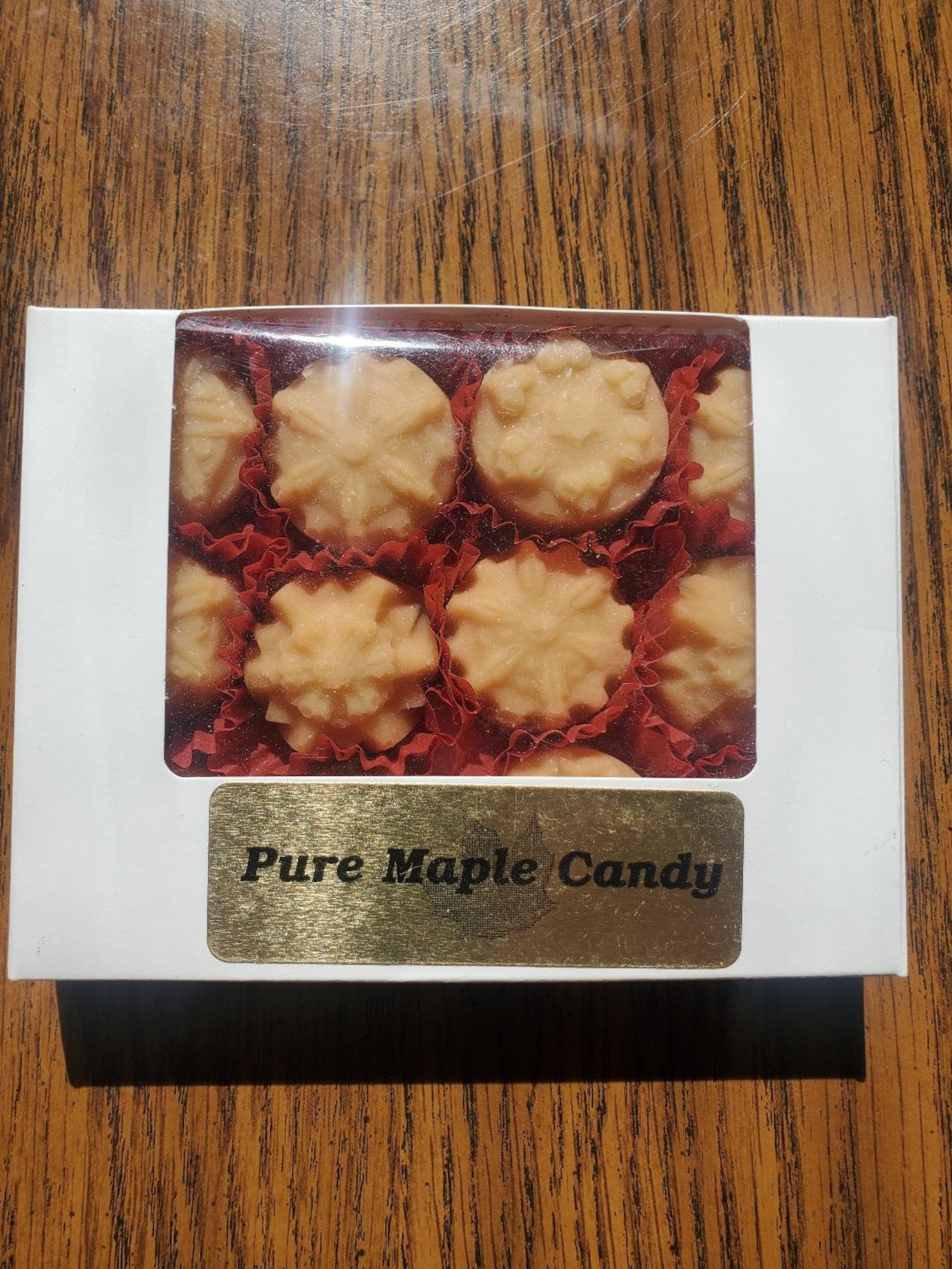 12 Pure Maple Candies Shaped Like Snowflakes, Made Fresh When Ordered ...