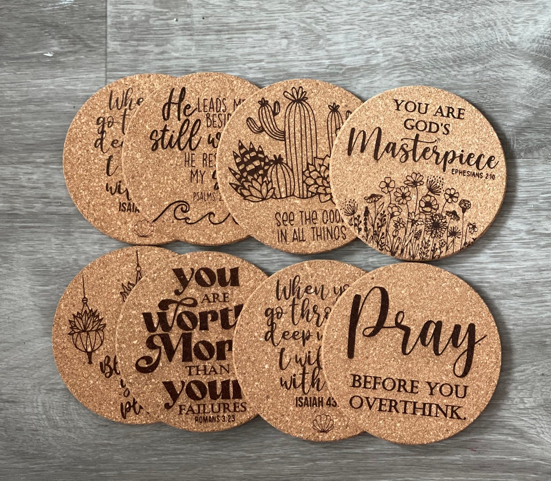Inspirational Coasters/cork/coaster/drink/laser Engraved/christian ...