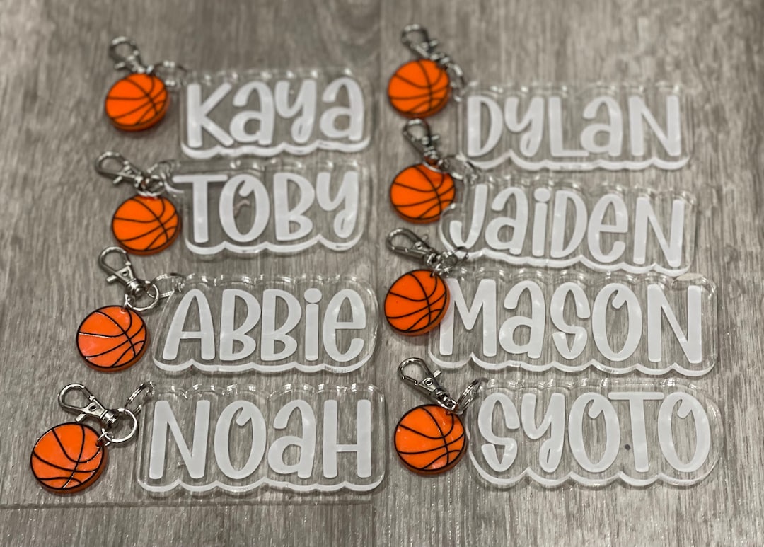 Name Tag / Team Sports / Keychain / Basketball Team / Personalized Name ...