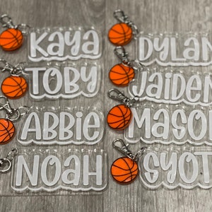 Name Tag / Team Sports / Keychain / Basketball Team / Personalized Name ...