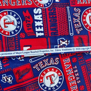 Texas Rangers Baseball Vintage 100% Cotton Broadcloth Fabric by the ...