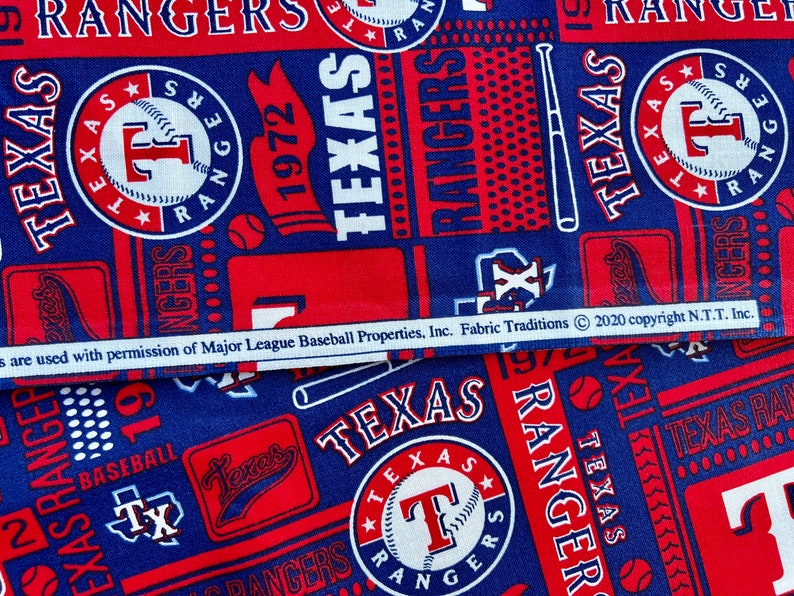 Texas Rangers Baseball Vintage 100% Cotton Broadcloth Fabric by the ...