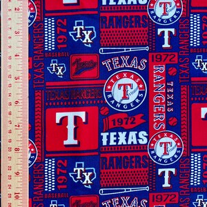 Texas Rangers Baseball Vintage 100% Cotton Broadcloth Fabric by the ...