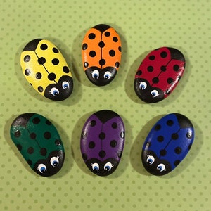 Custom Hand Painted Ladybug Rocks - Etsy