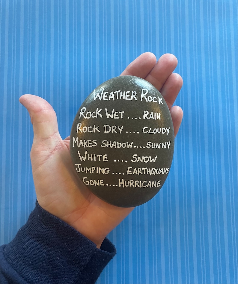 Hand Painted Weather Rock, Novelty Forecasting Stone, Small Gift ...