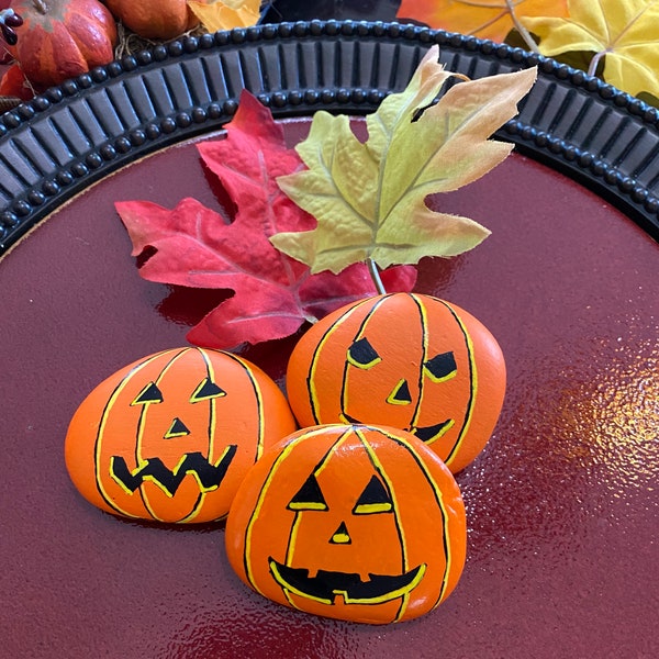 Pumpkin Painted Rocks - Etsy