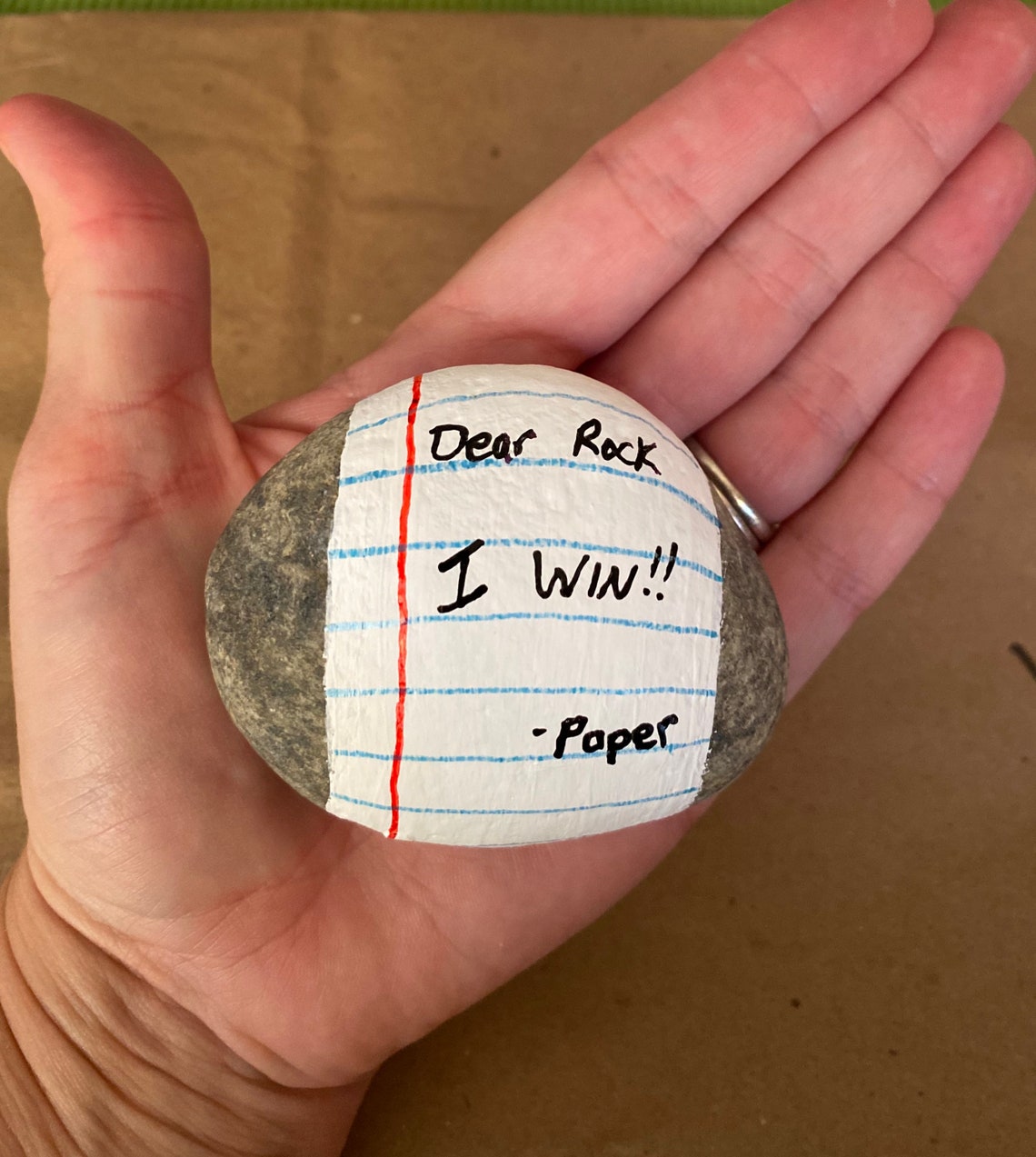 Rock Paper Scissors Novelty Painted Rock | Etsy