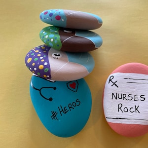 Custom Set of Healthcare Hero Painted Rocks - Etsy