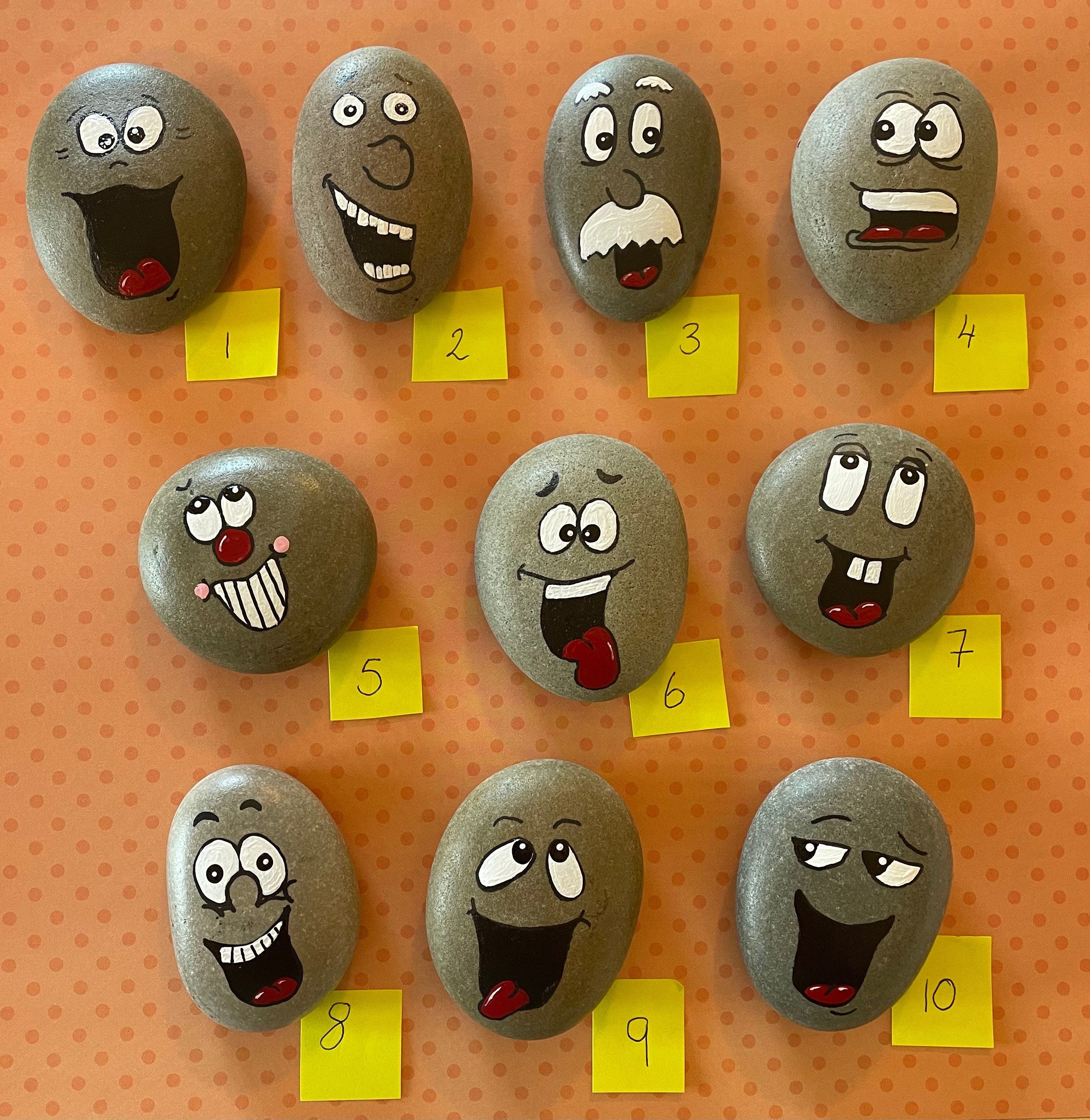 Custom Set of Funny Face Painted Rocks Garden Decorations - Etsy
