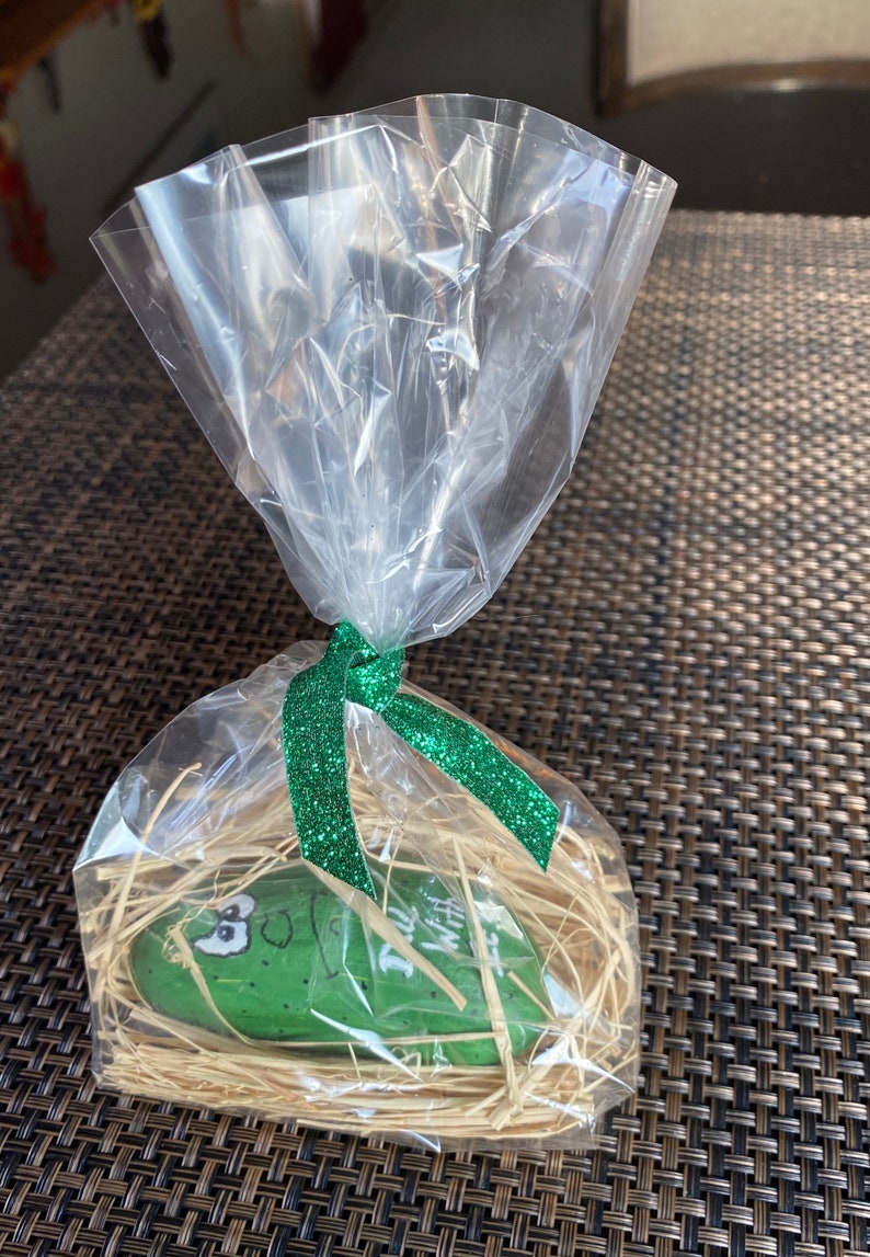 Dill With It Novelty Grumpy Pickle Painted Rock Desk - Etsy