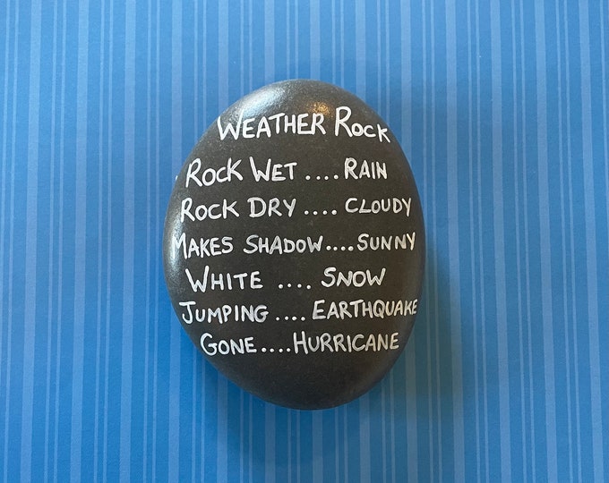Hand Painted Weather Rock, Novelty Forecasting Stone, Small Gift ...