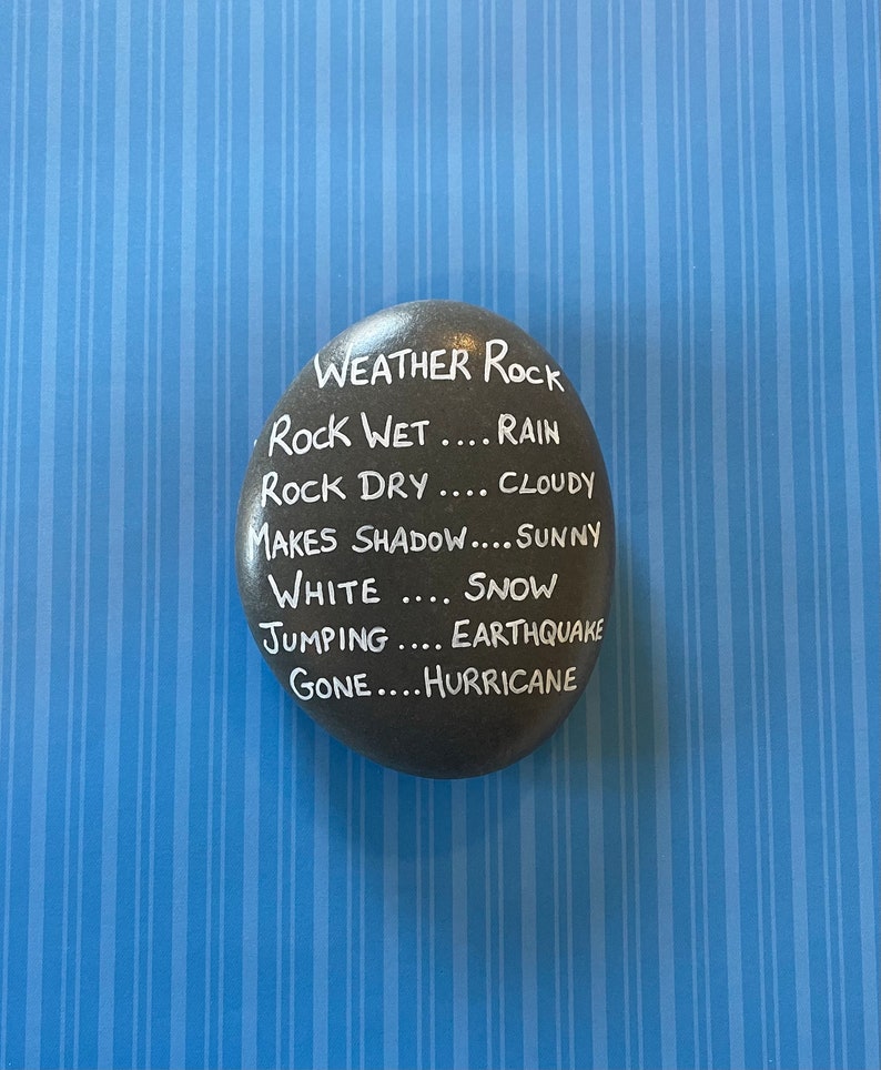 Hand Painted Weather Rock, Novelty Forecasting Stone, Small Gift ...