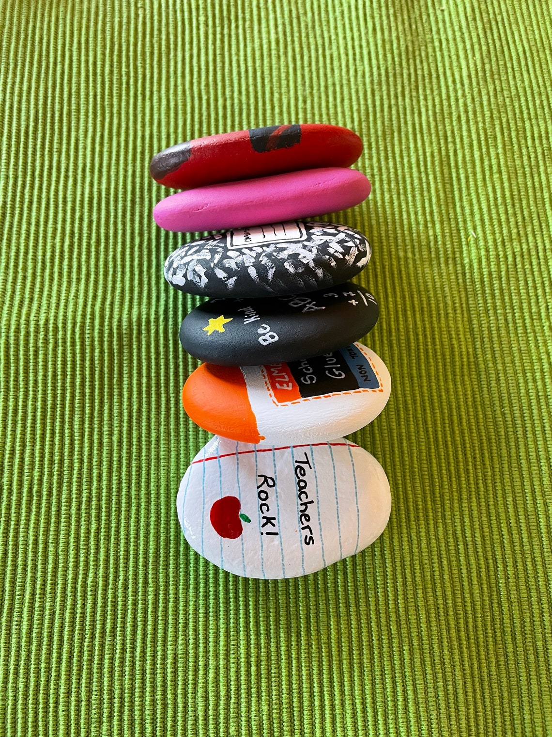 Set of Back to School Hand Painted Novelty Rocks - Etsy