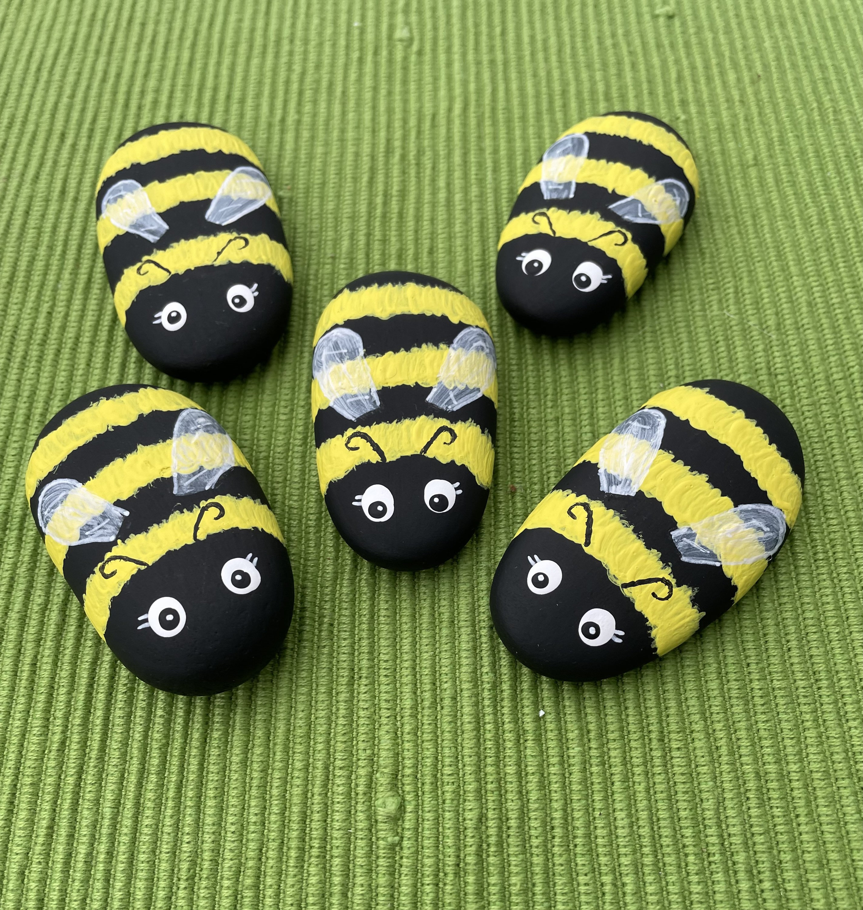 Set of Hand Painted Bumble Bee Rocks Small Gift Home Decor - Etsy