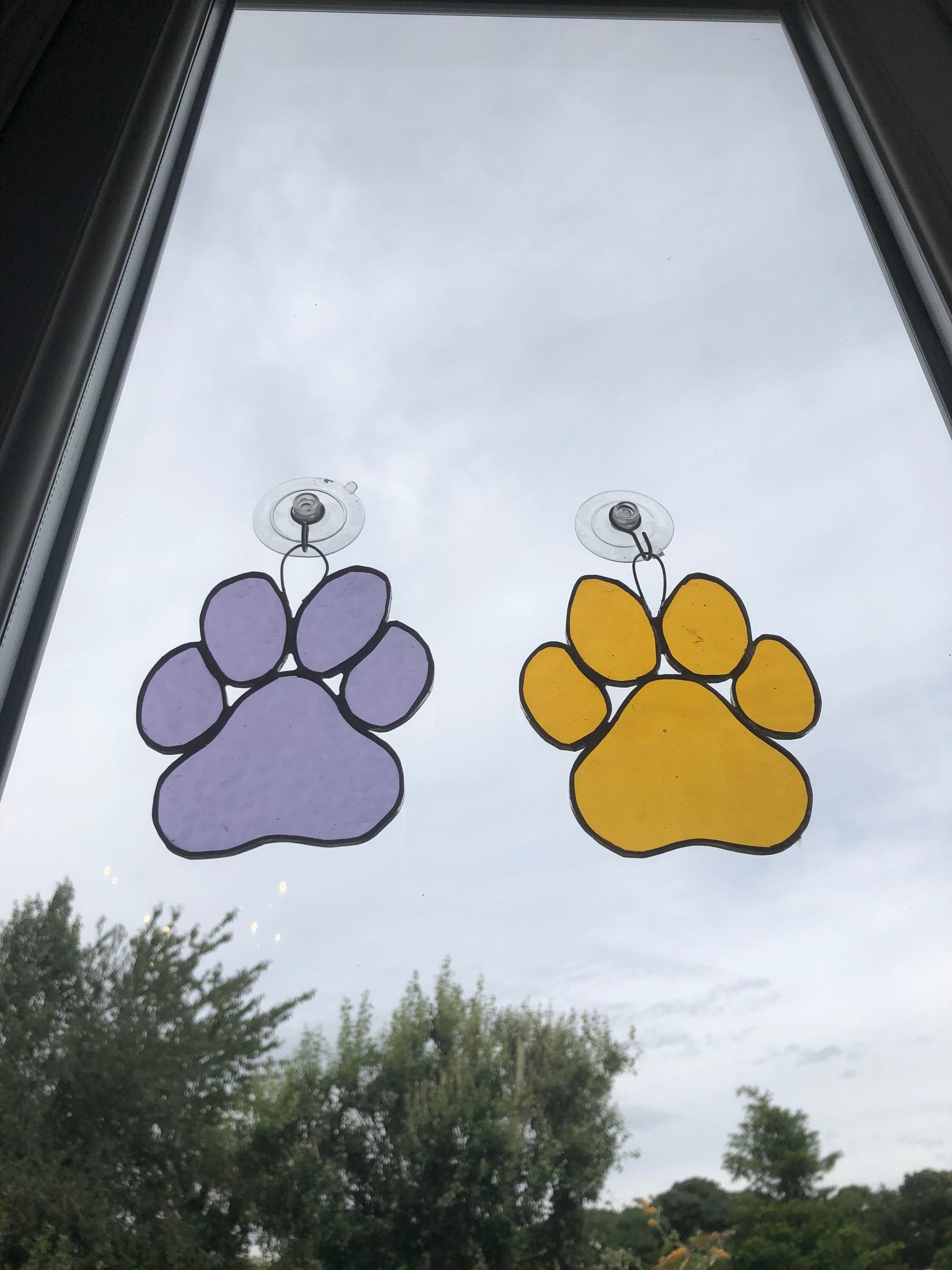 Stained Glass Paw Print - Etsy