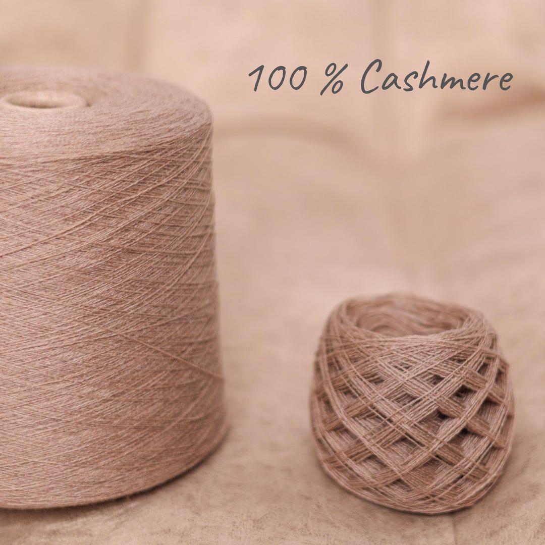 Beige Italian Cashmere Lace Weight Yarn: 1400m, 100g Skein/cone - Etsy UK