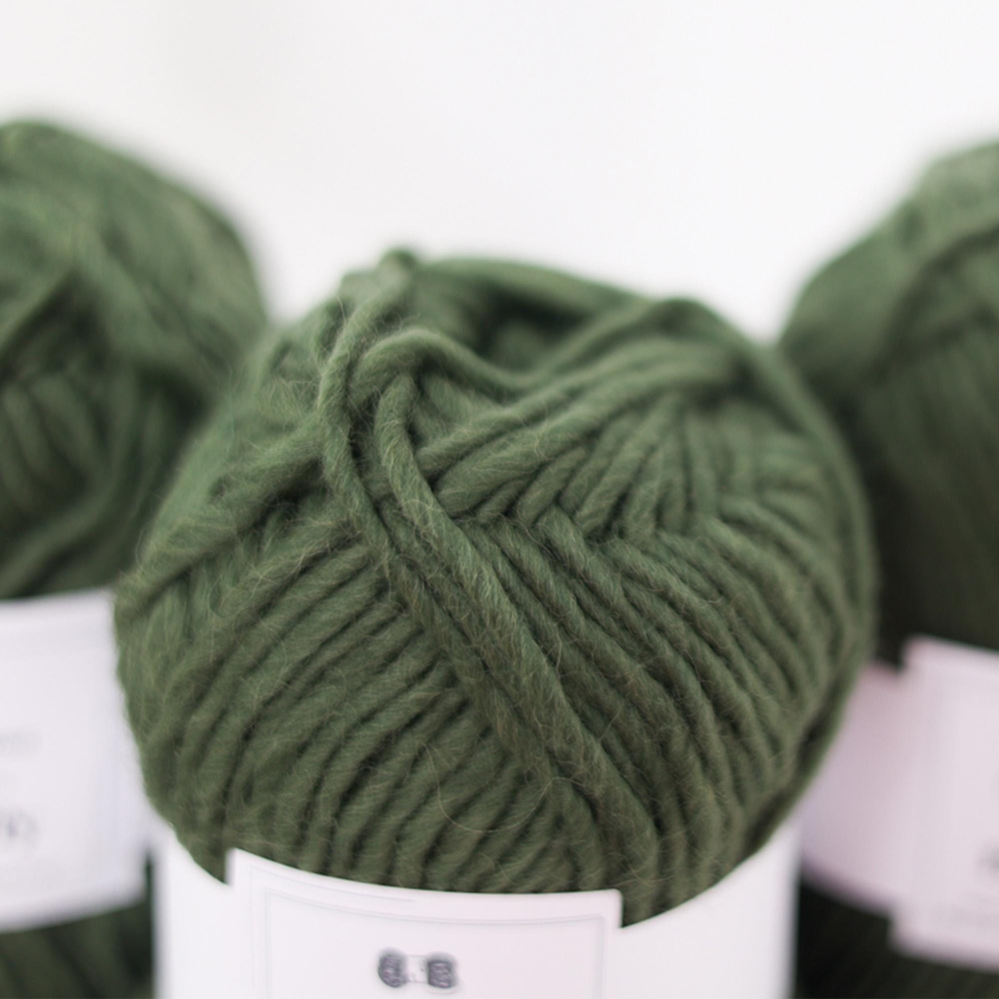 100 % Dark Olive Green Wool Yarn - Etsy
